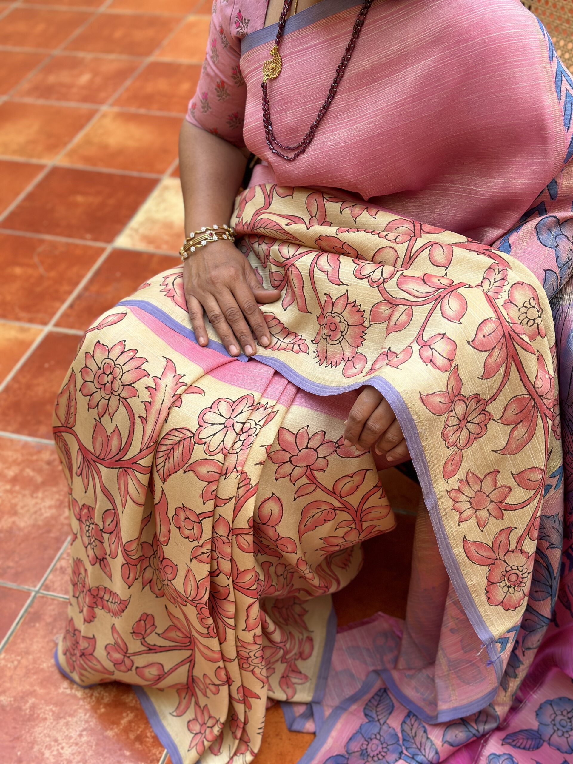 Oviyam- Kalamkari kanjivaram silk - Label Agai