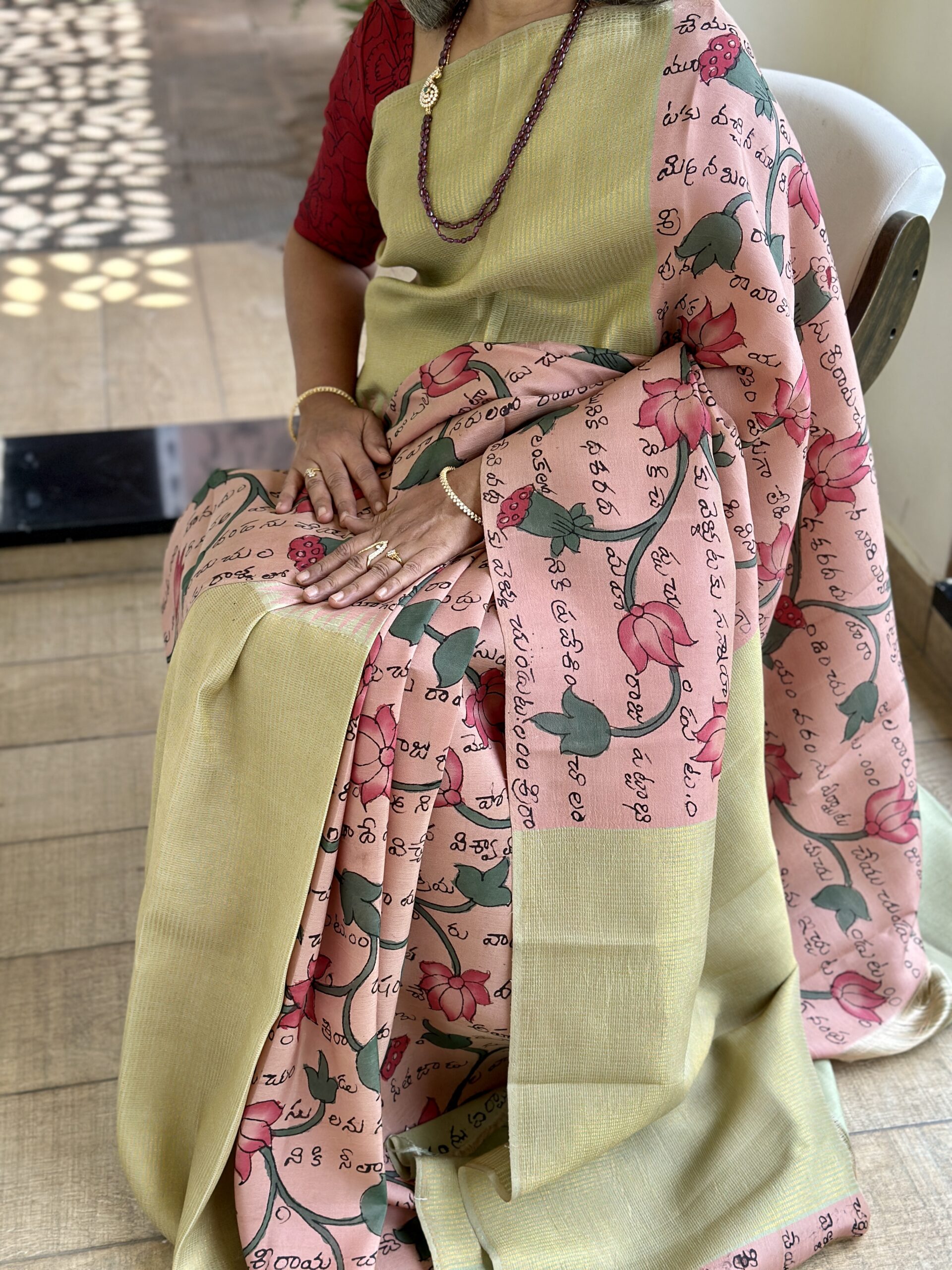 Oviyam- Kalamkari kanjivaram silk - Label Agai