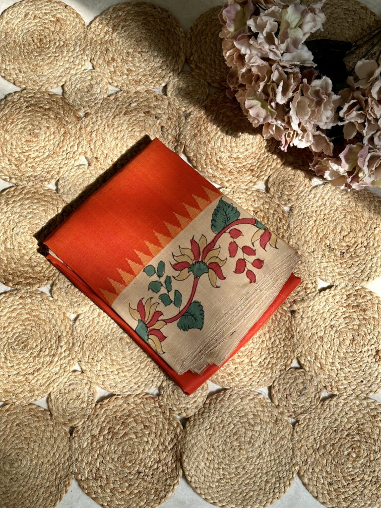 Oviyam- Kalamkari kanjivaram silk - Label Agai