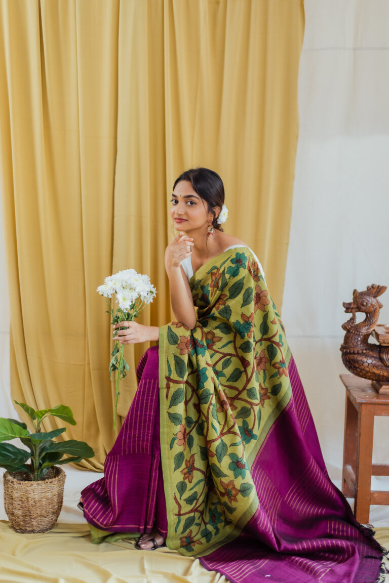 Oviyam- Kalamkari kanjivaram silk - Label Agai