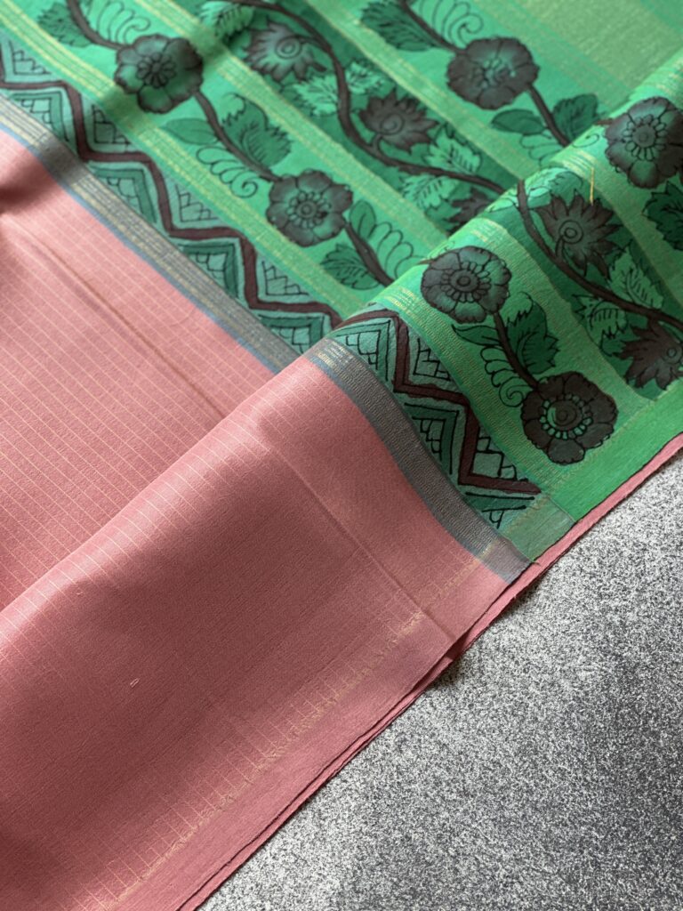 Oviyam- Kalamkari kanjivaram silk - Label Agai
